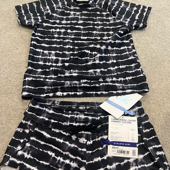 Athleta | Swim | Brand New Athleta Rashguard And Boy Shorts Girls M ...